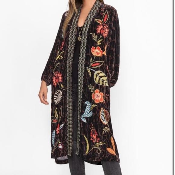 Johnny Was | Tops | Johnny Was Velvet Cheetah Embroidered Kimono Nwt ...